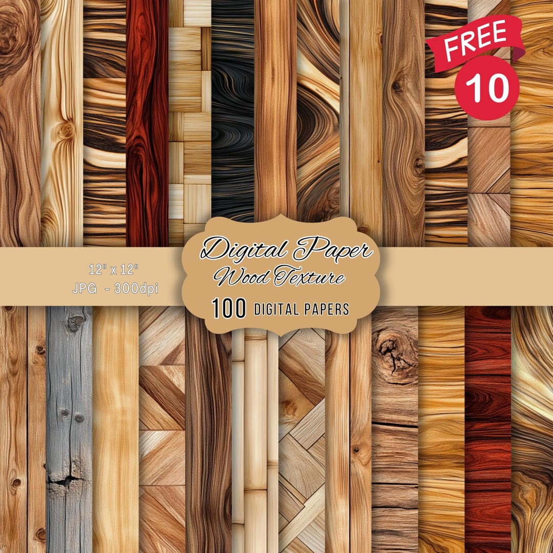 Digital Wood Texture Paper, Wood Patterns, Wood Texture Digital Paper ...