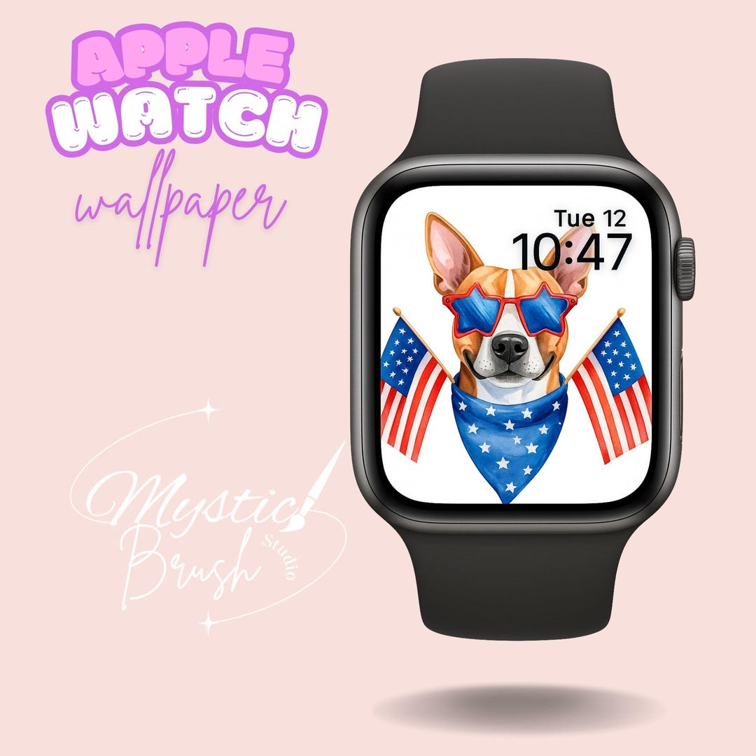 Patriotic Dog Apple Watch Wallpaper | 4th of July Apple Watch Wallpaper ...
