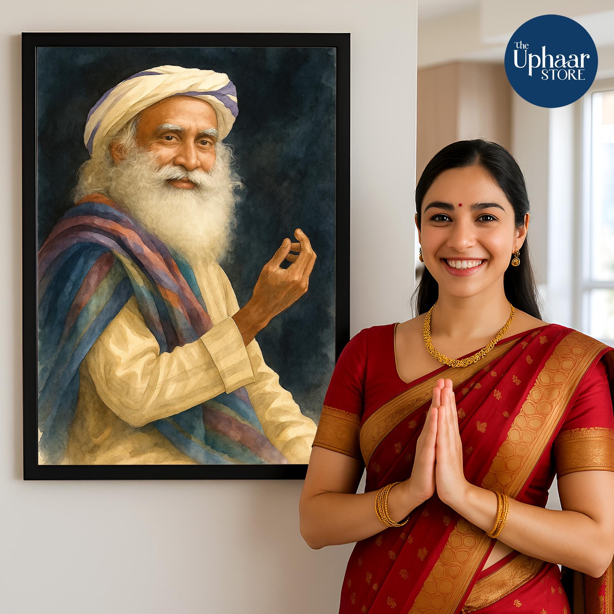 Sadhguru Watercolor Painting Art Print – Indian Spiritual Guru Portrait ...