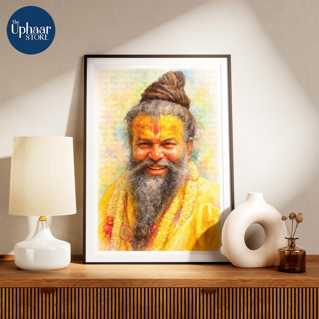 Premanand Ji Maharaj Wall Art Printable, Printable Hindu Wall Art ...