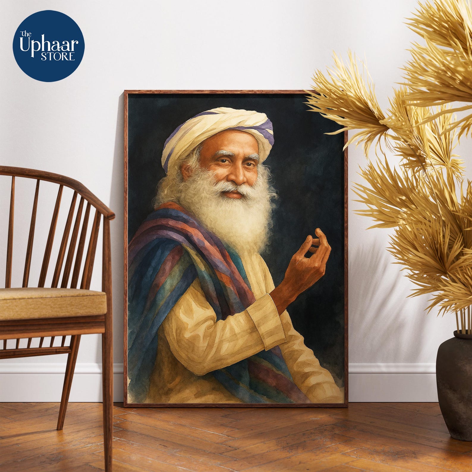 Sadhguru Watercolor Painting Art Print – Indian Spiritual Guru Portrait ...