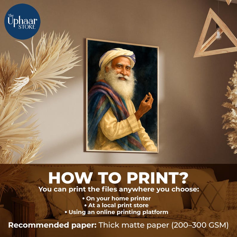 Sadhguru Watercolor Painting Art Print – Indian Spiritual Guru Portrait ...