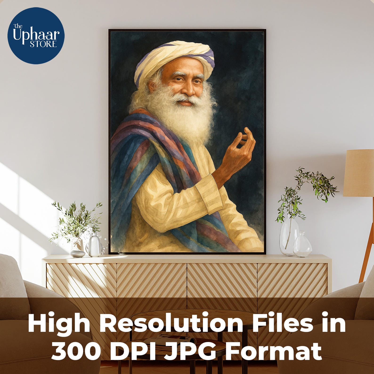 Sadhguru Watercolor Painting Art Print – Indian Spiritual Guru Portrait ...