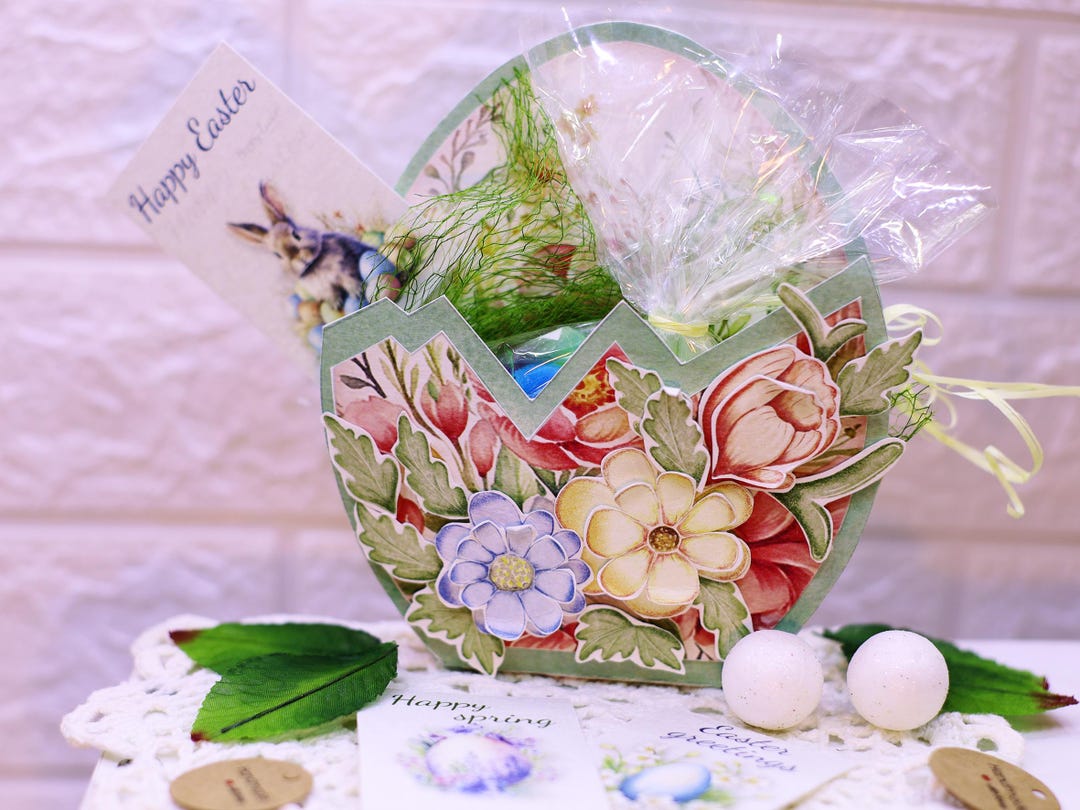 Easter Paper Basket Pattern - Template for DIY Paper Crafts.digital Printable Easter Box ...