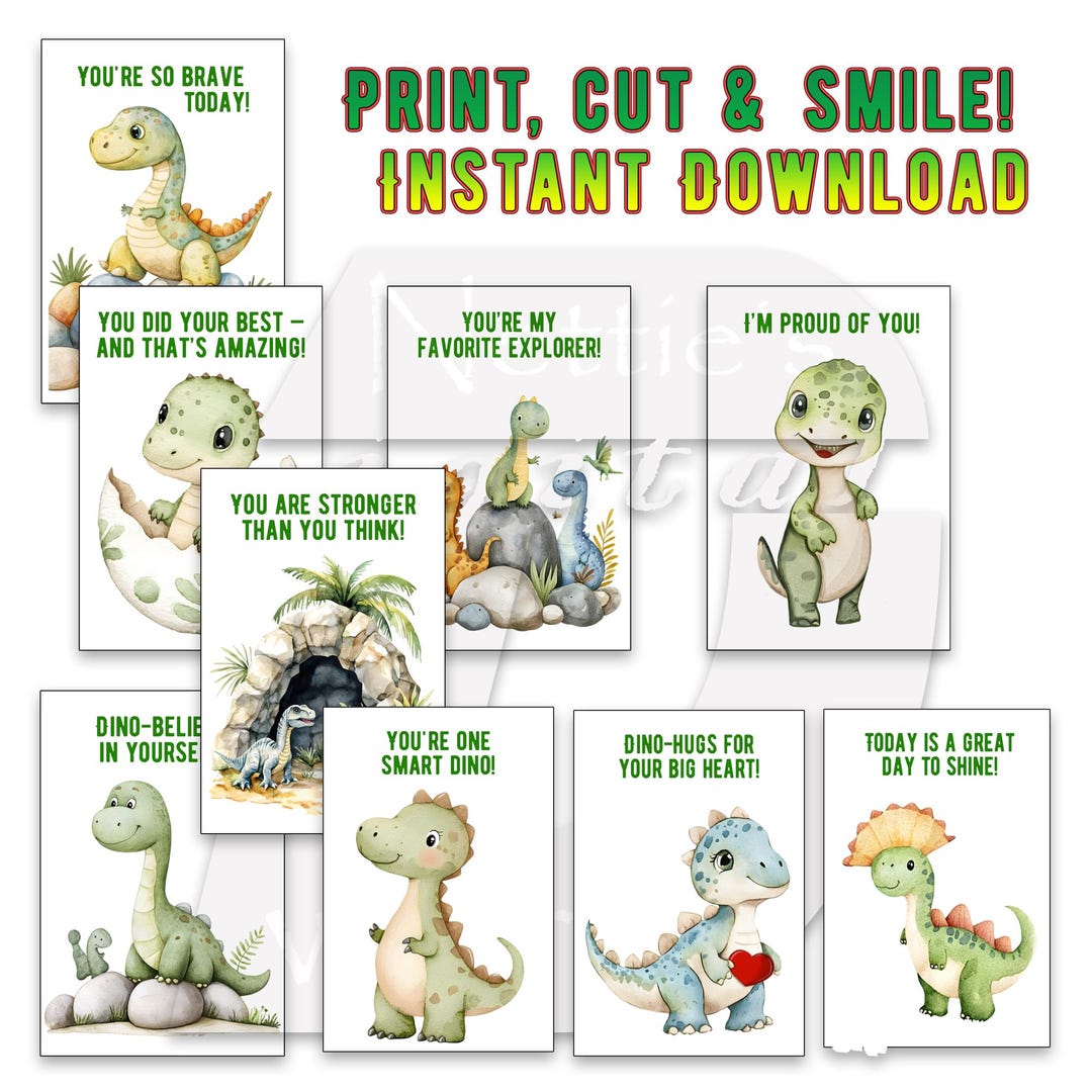 Dinosaur Affirmation Cards for Kids: Positive Dino Notes (digital ...