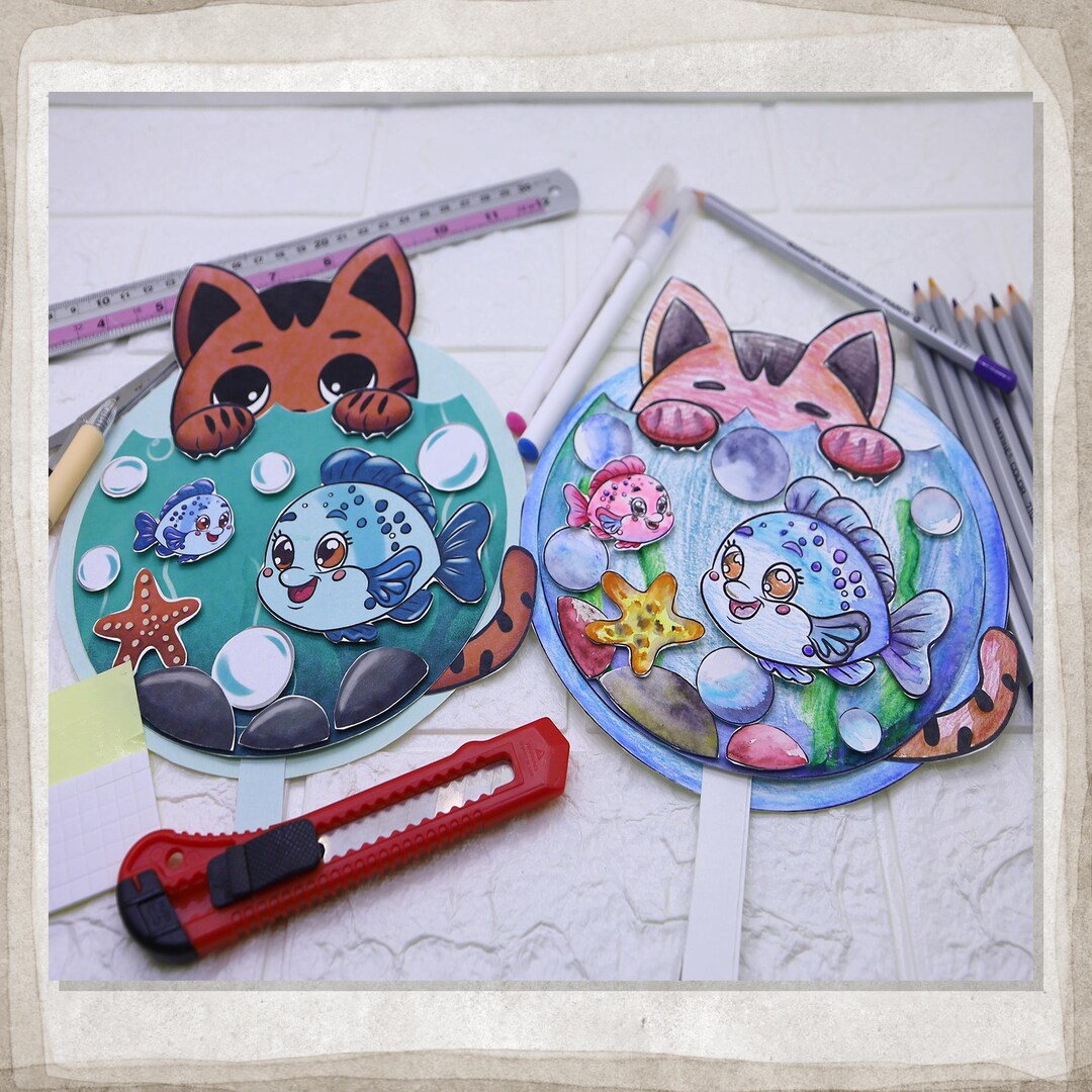 Fun Cutting, Coloring, 3D Printing. Fun for Children "the Cat Wants a ...