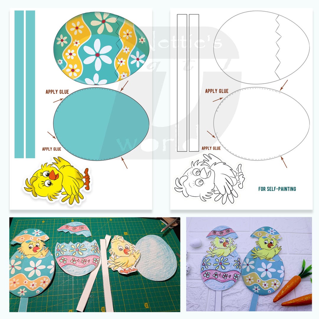 Easter Egg Surprise Puppet – Printable Paper Craft for Kids.color and ...