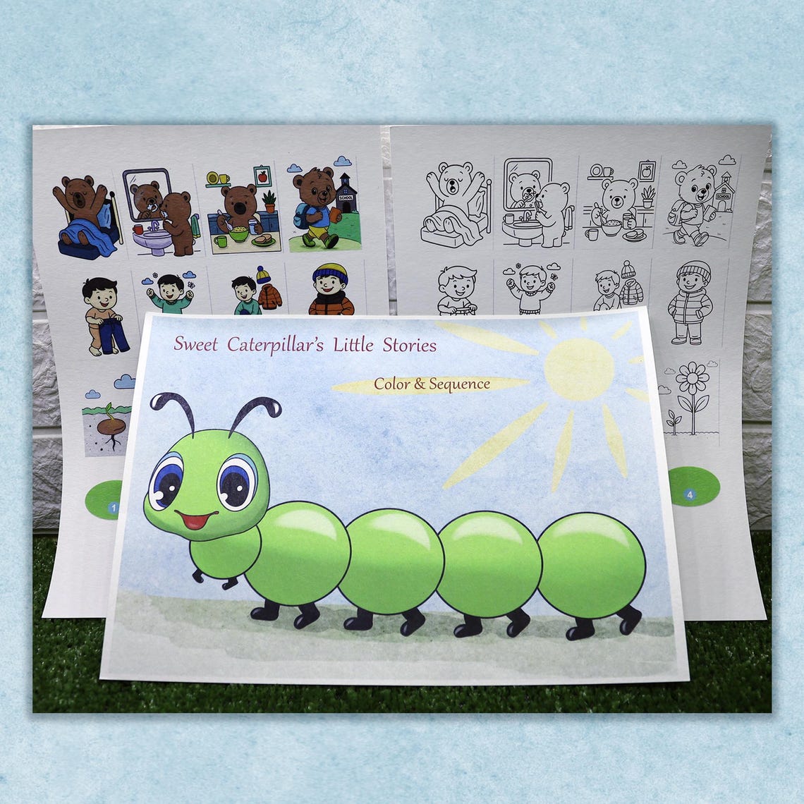 Caterpillar Story Sequencing Game: Printable Coloring Activity (A4 ...