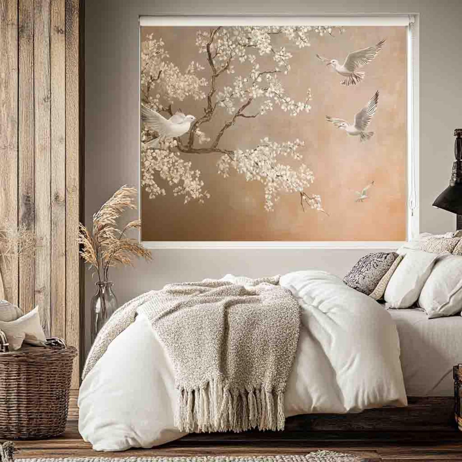 Chinoiserie Roller Blind: Vintage Japanese Roller Shade, Pinky Color - Etsy