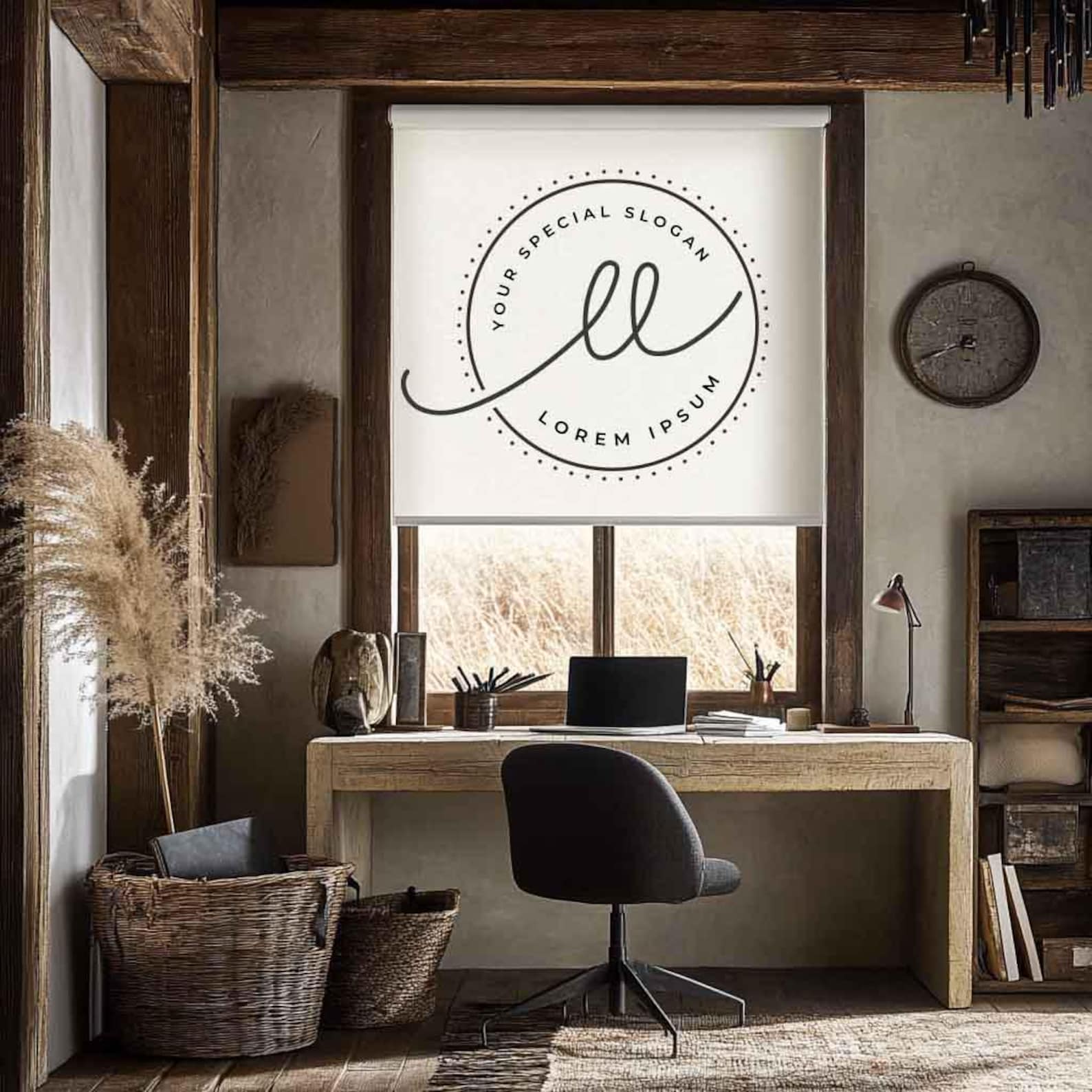 Custom Logo Roller Blind: Office Window Covering, Digital Print - Etsy