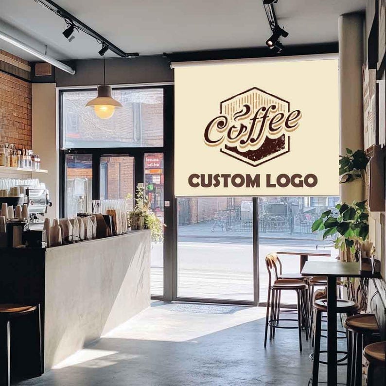 Custom Logo Roller Blind: Company Slogan, Office Window Shade - Etsy UK