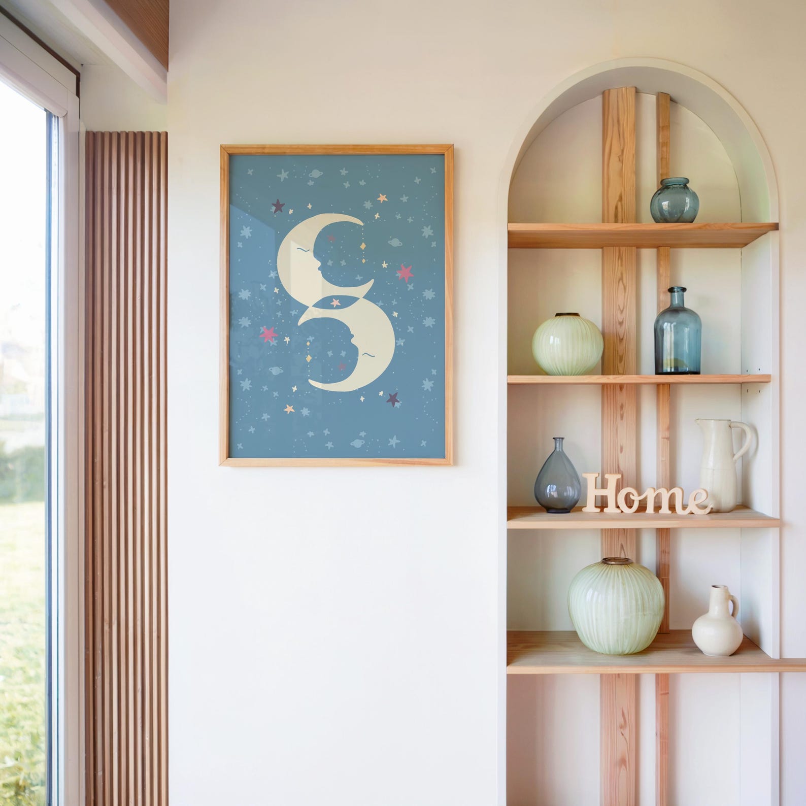 Twin Moons Printable Poster, Digital Download, Crescent Moons With ...