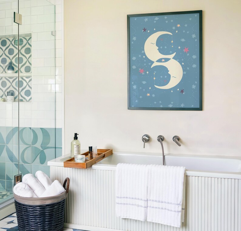 Twin Moons Printable Poster, Digital Download, Crescent Moons With ...