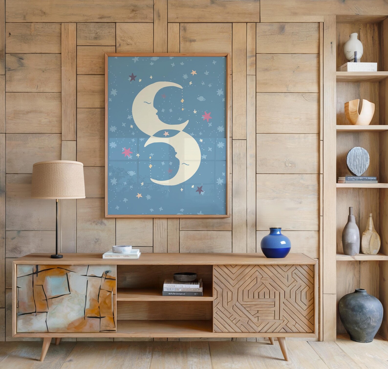 Twin Moons Printable Poster, Digital Download, Crescent Moons With ...