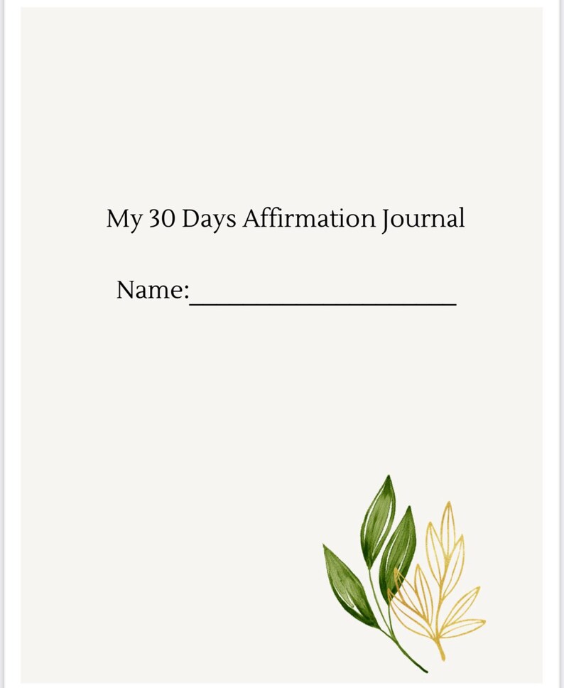 30 Days Affirmation Journal - Etsy