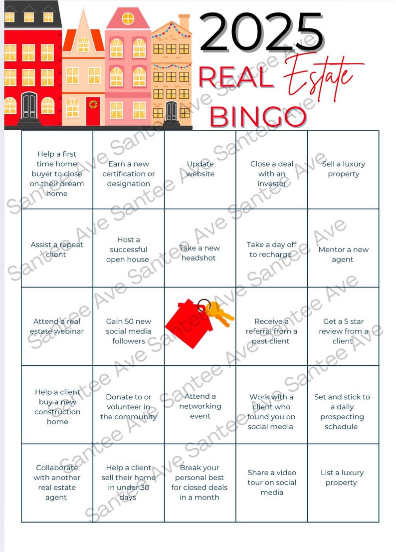 2025 Real Estate Bingo Cards – Printable Realtor Goal Trackers for the ...