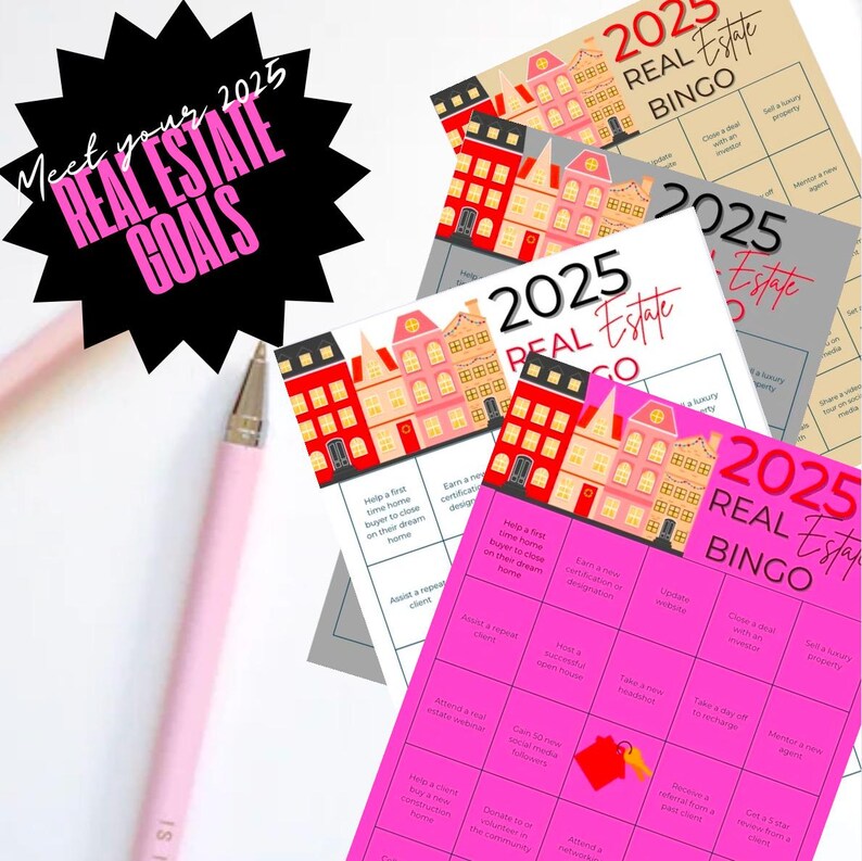 2025 Real Estate Bingo Cards – Printable Realtor Goal Trackers for the ...