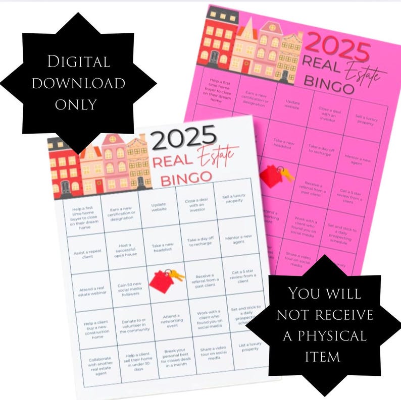 2025 Real Estate Bingo Cards – Printable Realtor Goal Trackers for the ...