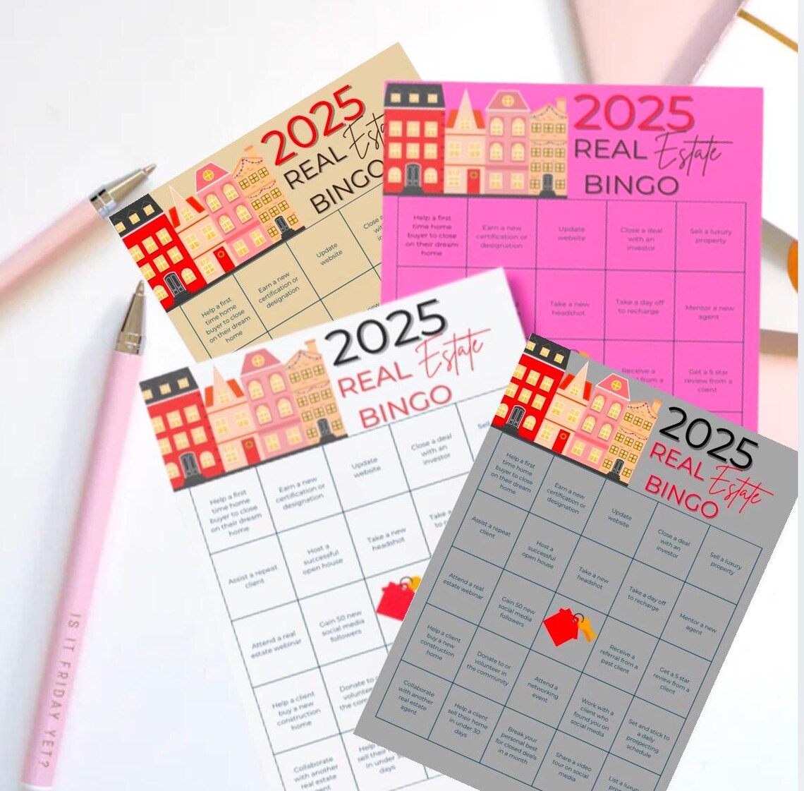 2025 Real Estate Bingo Cards – Printable Realtor Goal Trackers for the ...