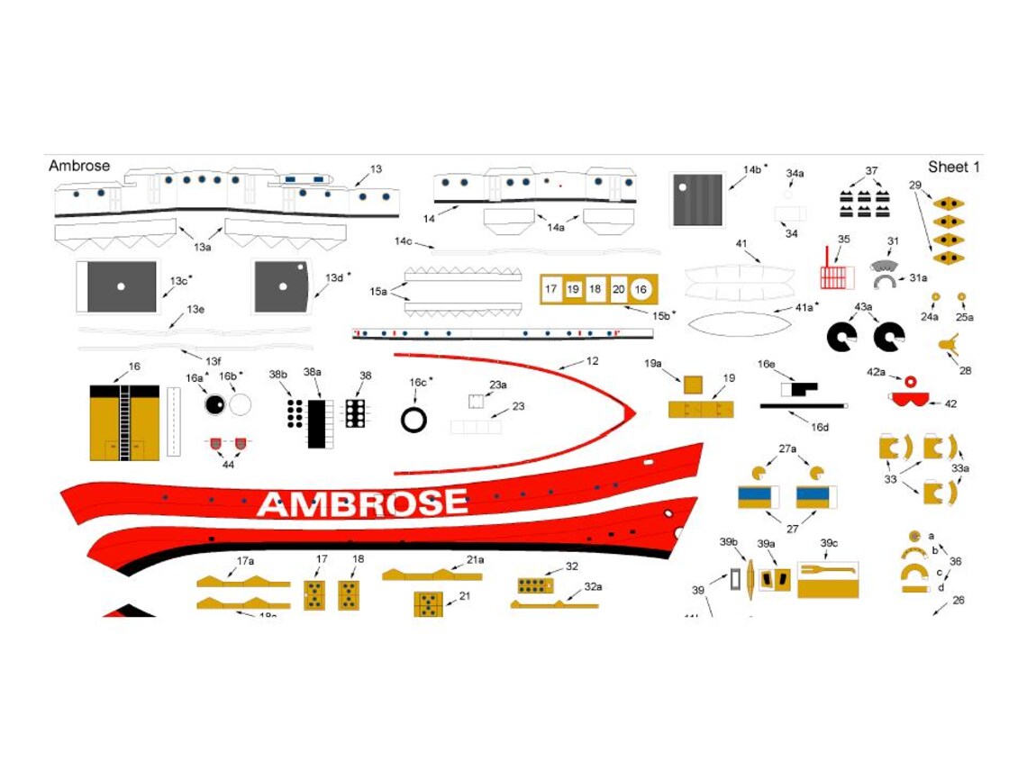 Papercraft Kit - AMBROSE - 3D Ship Model | 3d Paper Model Crafting Kit ...