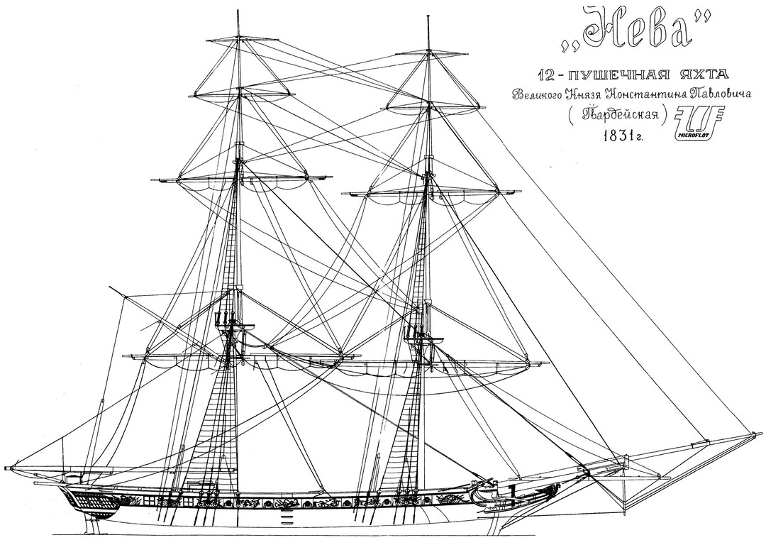 Armed Yacht Neva 1831 - Wooden Ship Model Assembly Plans: Build Your ...