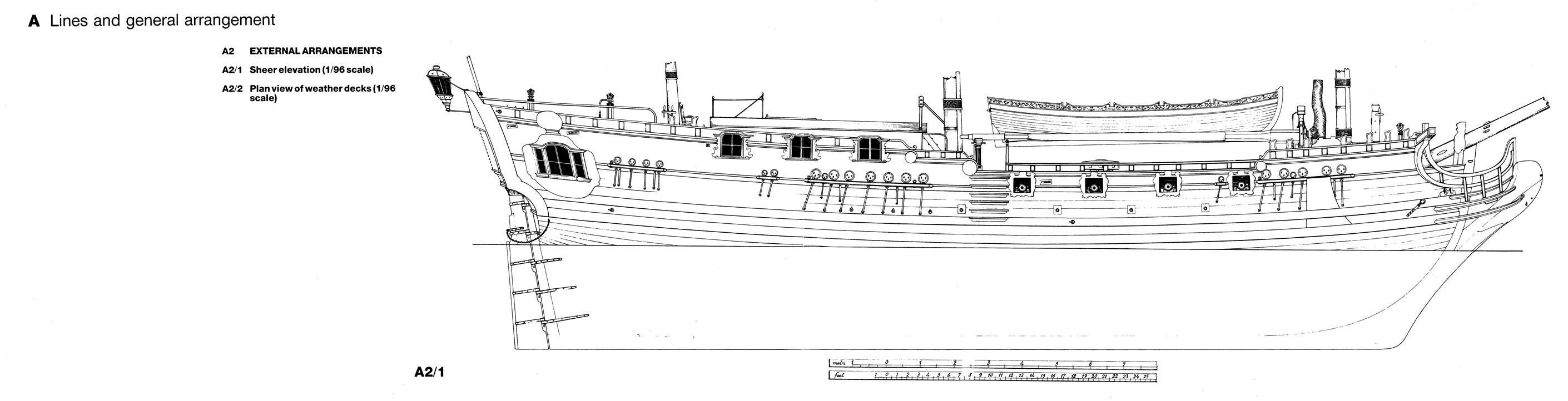 Yacht HMS Royal Caroline 1749 (ancre)- Wooden Ship Model Assembly Plans ...