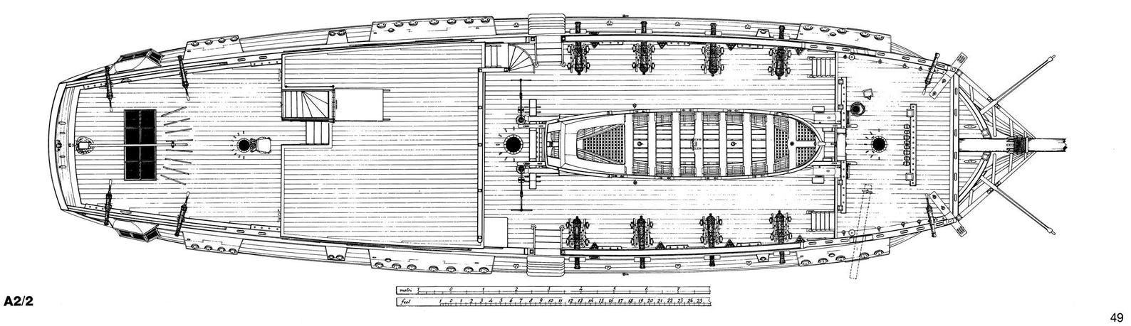 Yacht HMS Royal Caroline 1749 (ancre)- Wooden Ship Model Assembly Plans ...