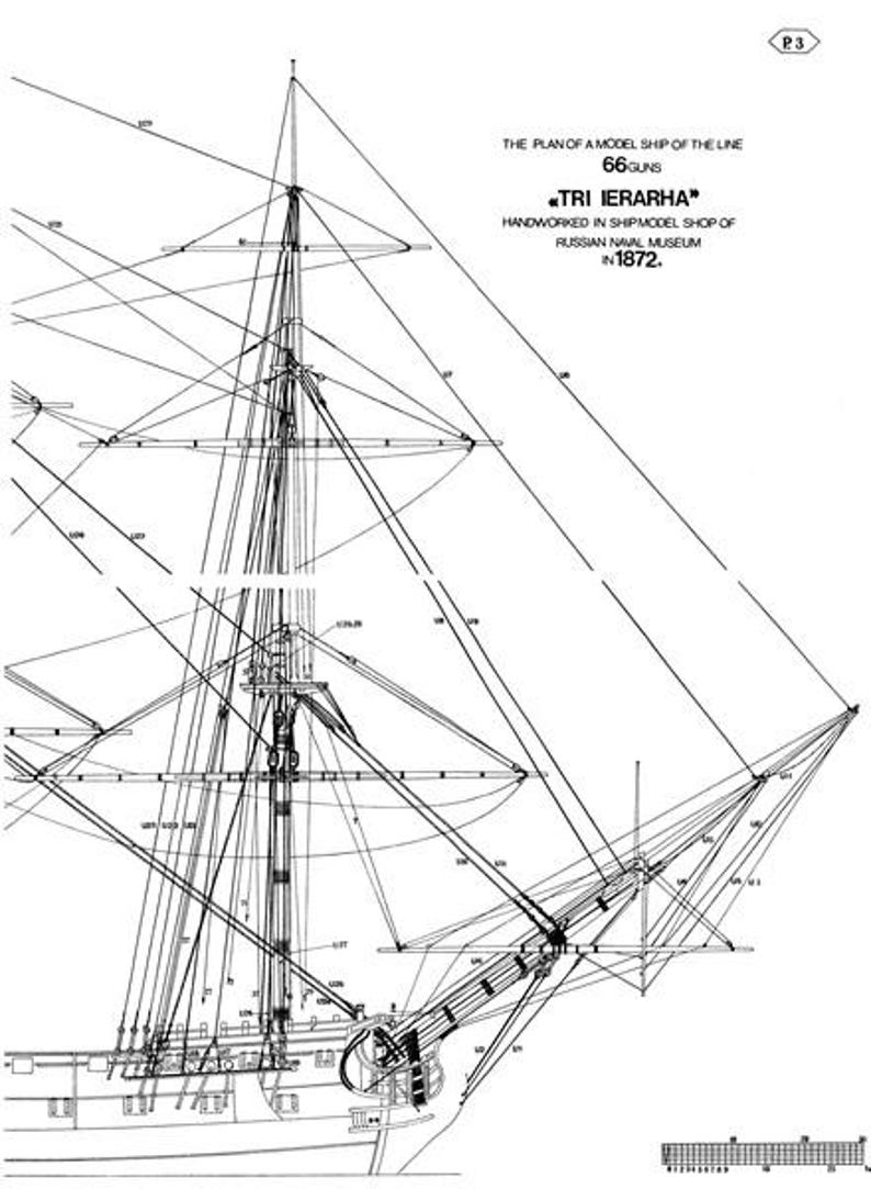 3rd Rate Ship Treh Hierarhov 1766- DIY Wooden Ship Model Plans ...