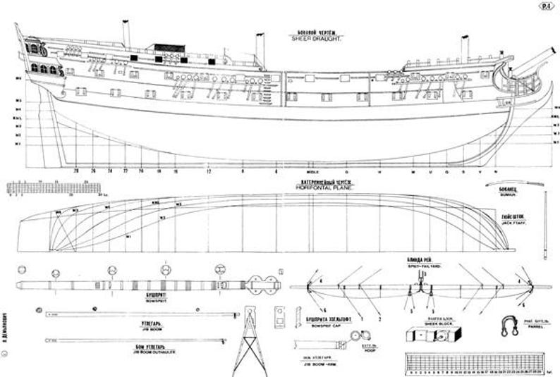 3rd Rate Ship Treh Hierarhov 1766- DIY Wooden Ship Model Plans ...