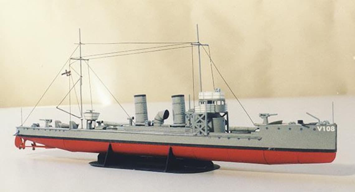 Papercraft V108 Torpedo Boat Kit – 3D Ship Model (PDF Plans) - Etsy