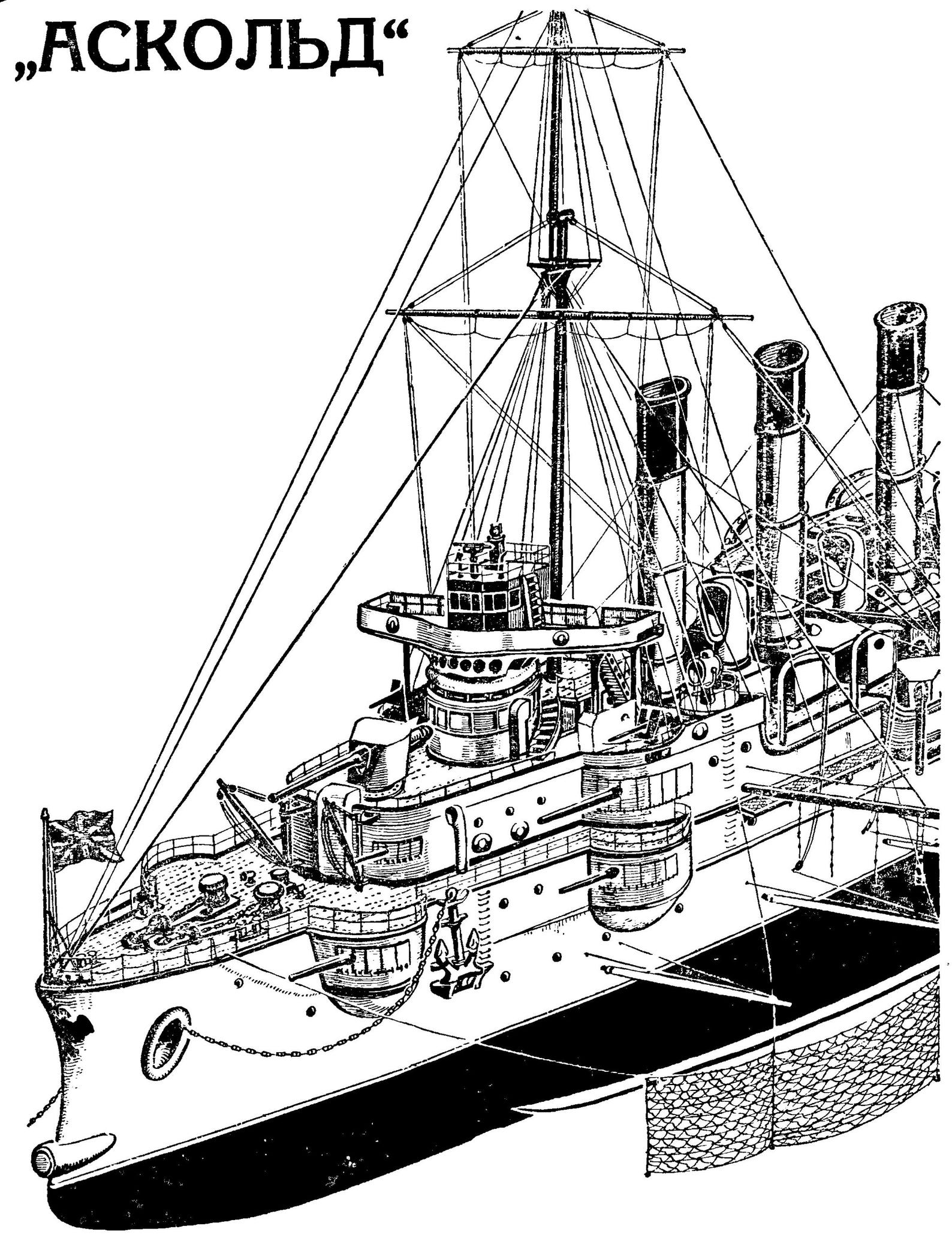 Cruiser Askold 1902 - Wooden Ship Model Assembly Plans: Build Your Own ...