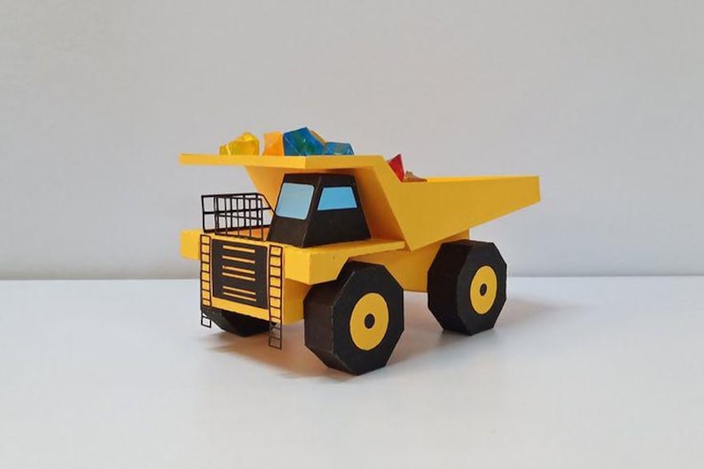 Papercraft Kit- Dump Truck -3D Construction Vehicle Model | 3d Paper ...