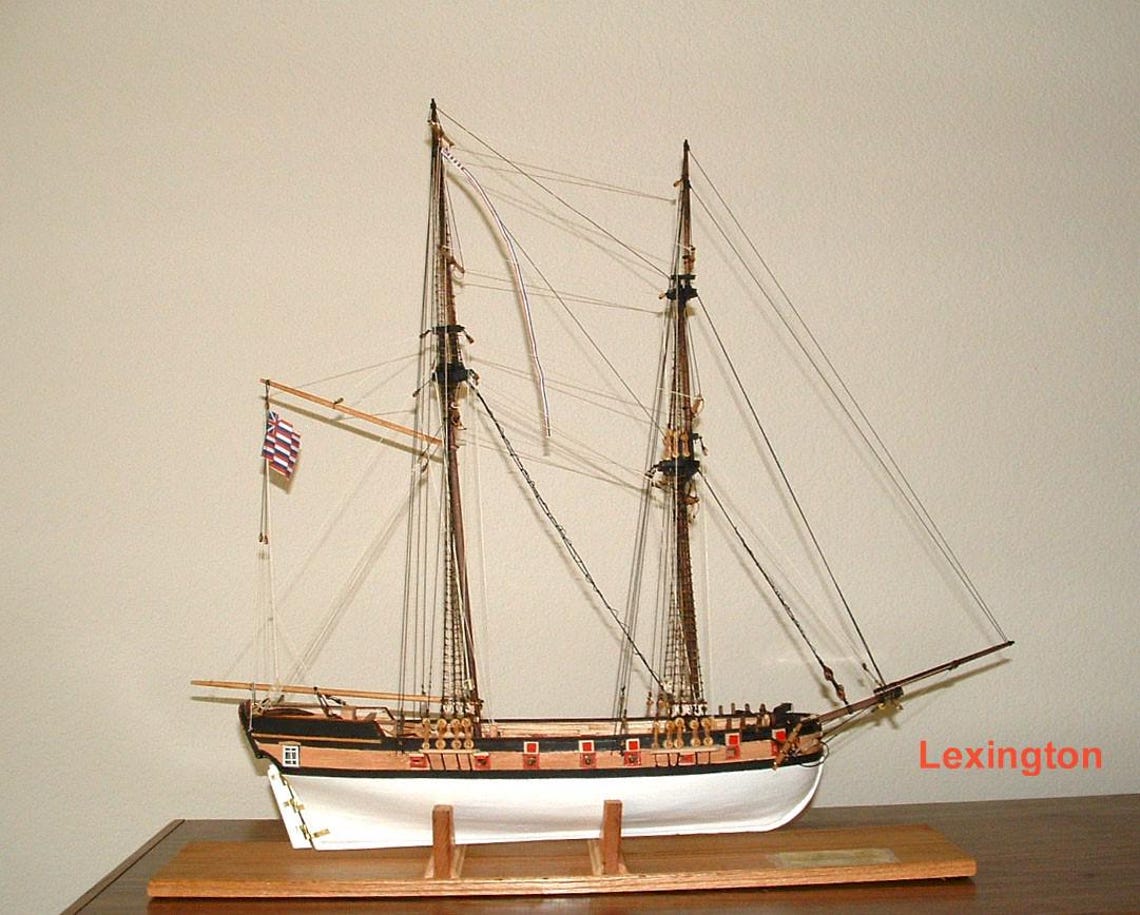 Brig USS Lexington 1777 - Wooden Ship Model Assembly Plans: Build Your ...