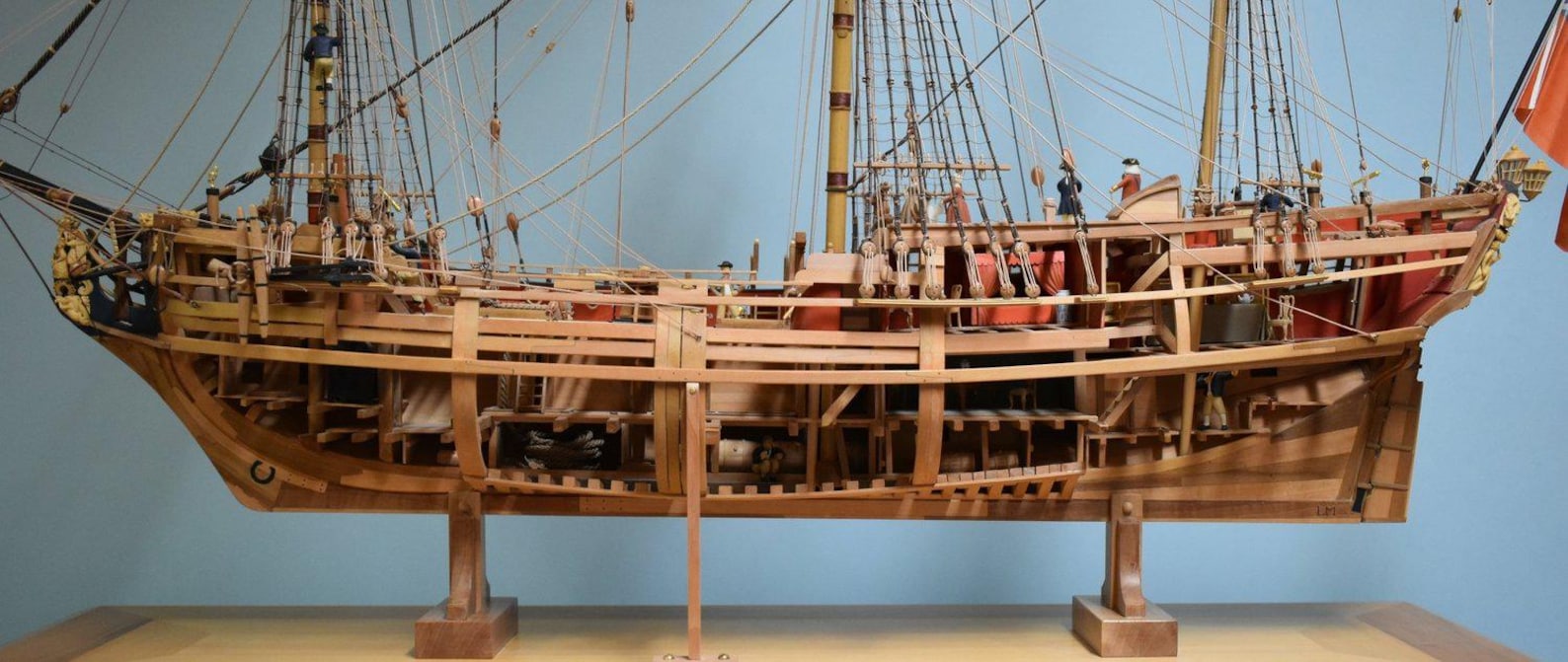 Yacht HMS Royal Caroline 1749 (ancre)- Wooden Ship Model Assembly Plans ...