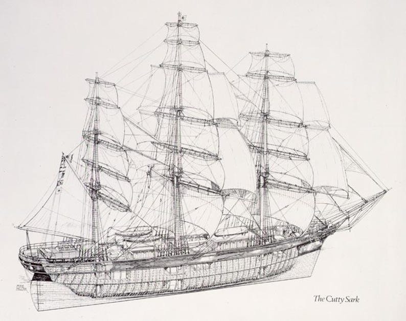 The Cutty Sark Clipper 1870 - Wooden Ship Model Assembly Plans: Build ...