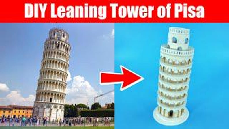 Leaning Tower of Pisa Papercraft Model Kit | 3D DIY (PDF Templates) - Etsy