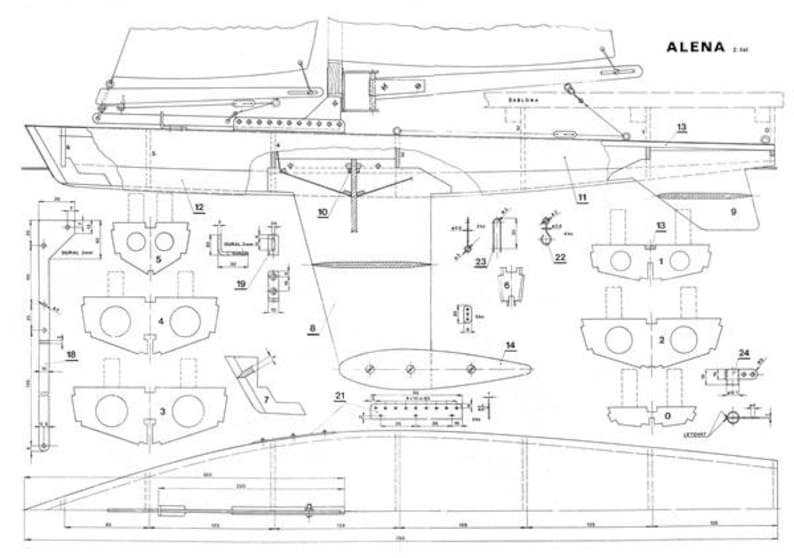 Alena Sailboat- Wooden Sailboat Model Assembly Plans: Build Your Own ...