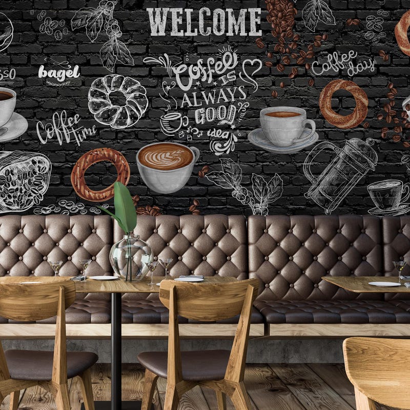 Cafe Wallpaper - Etsy