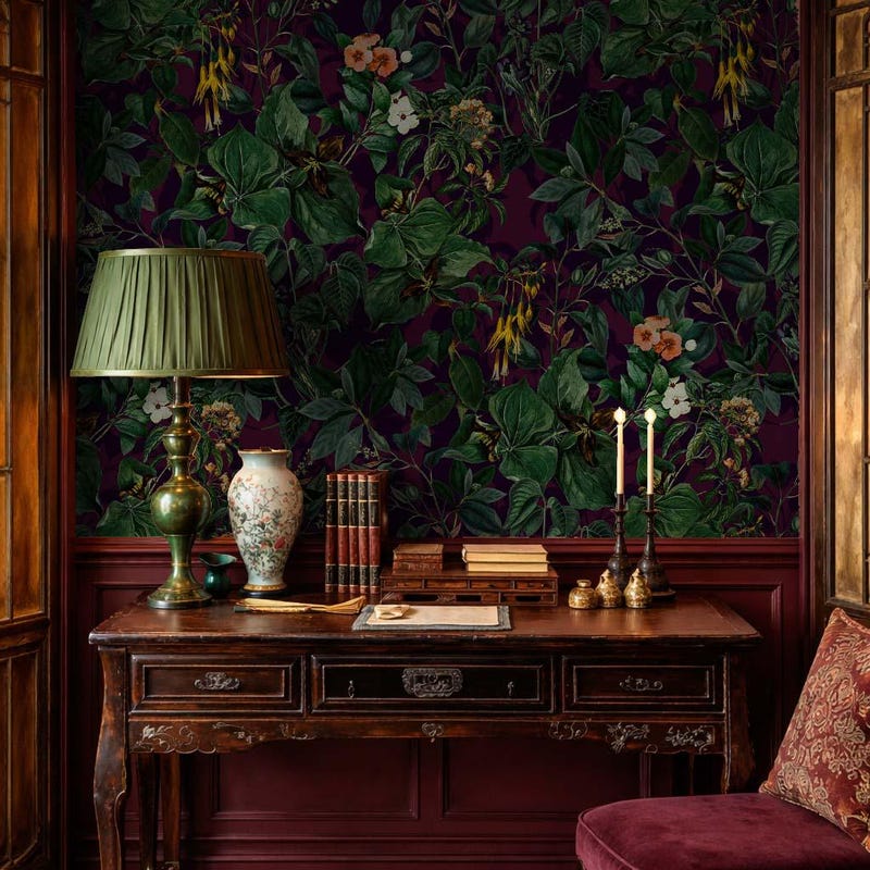 Burgundy Wallpaper - Etsy UK