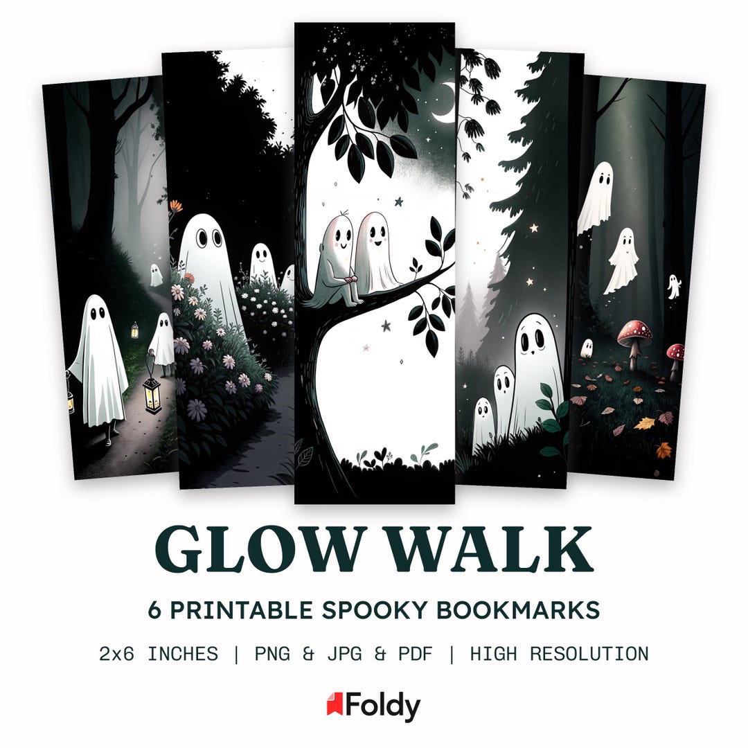 Halloween Ghost Bookmarks: Printable 2x6 Spooky Designs Set - Etsy