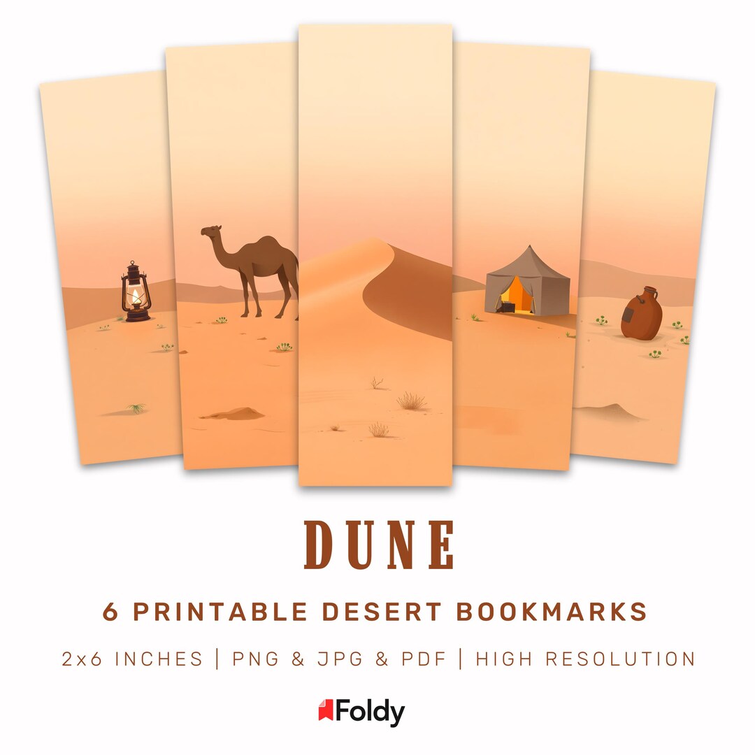 Dune Desert Bookmarks: Printable 2x6" PNG, JPG, PDF (digital Download ...