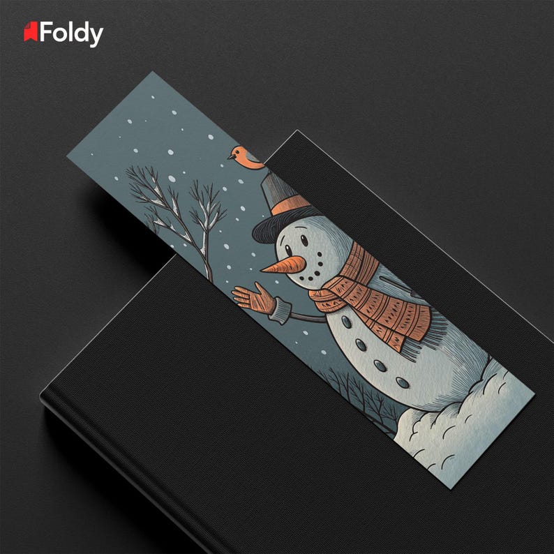 Printable Bookmarks: Winter Snowman Set, 2x6 Inch, Digital Download - Etsy