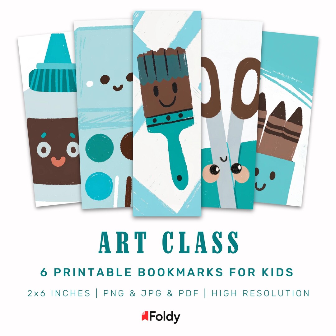 Art Class Bookmarks for Kids – Printable School Supplies (digital ...