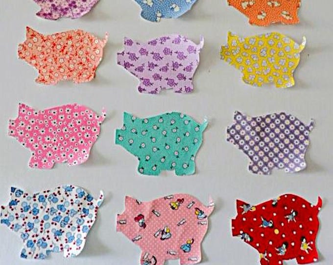 12 Pigs Iron-on Fusible Quilt Blocks Applique Reproduction Fabric - Etsy