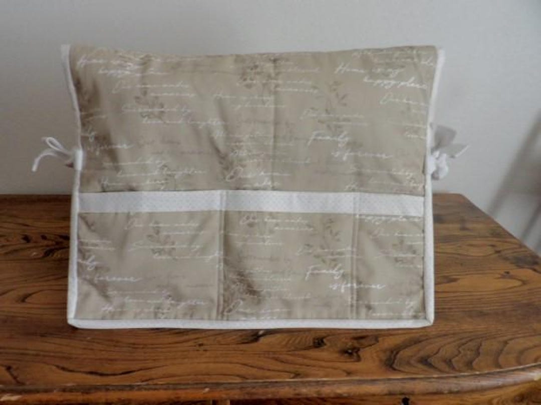 Sewing Machine Cover/mat -pretty Tan With White Wording - Dust Cover ...