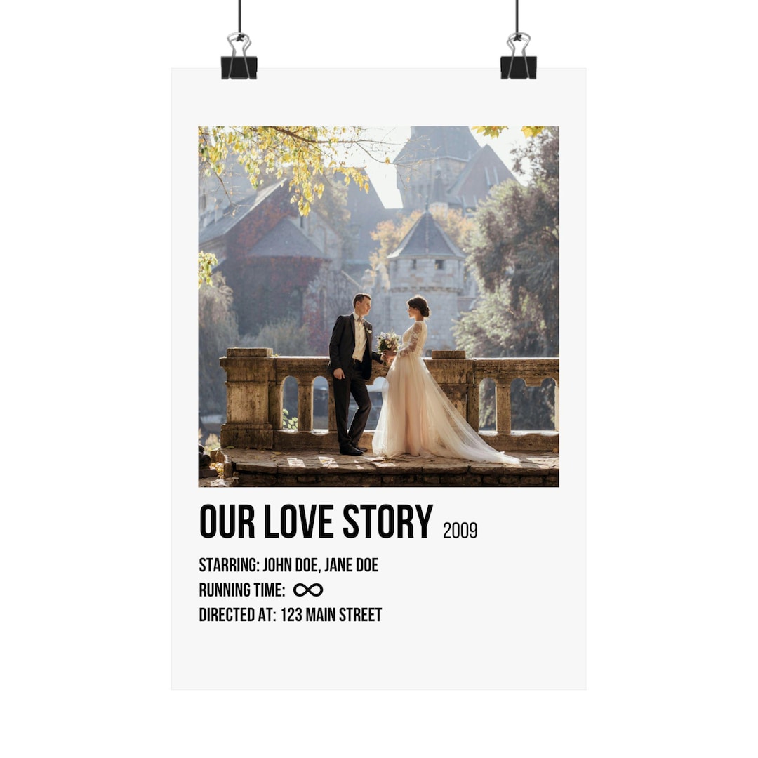 Vertical Movie Poster, Custom Movie Poster for Family Couple Wedding ...