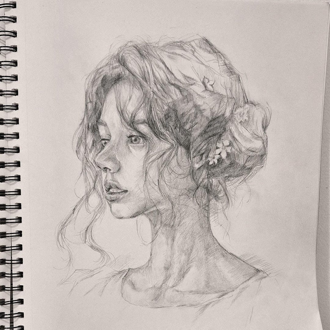 Custom Hand Drawn Pencil Portrait | Physical Sketch, Personalized ...