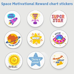 Space-themed Reward Stickers for Kids | Printable Outer Space Stickers ...