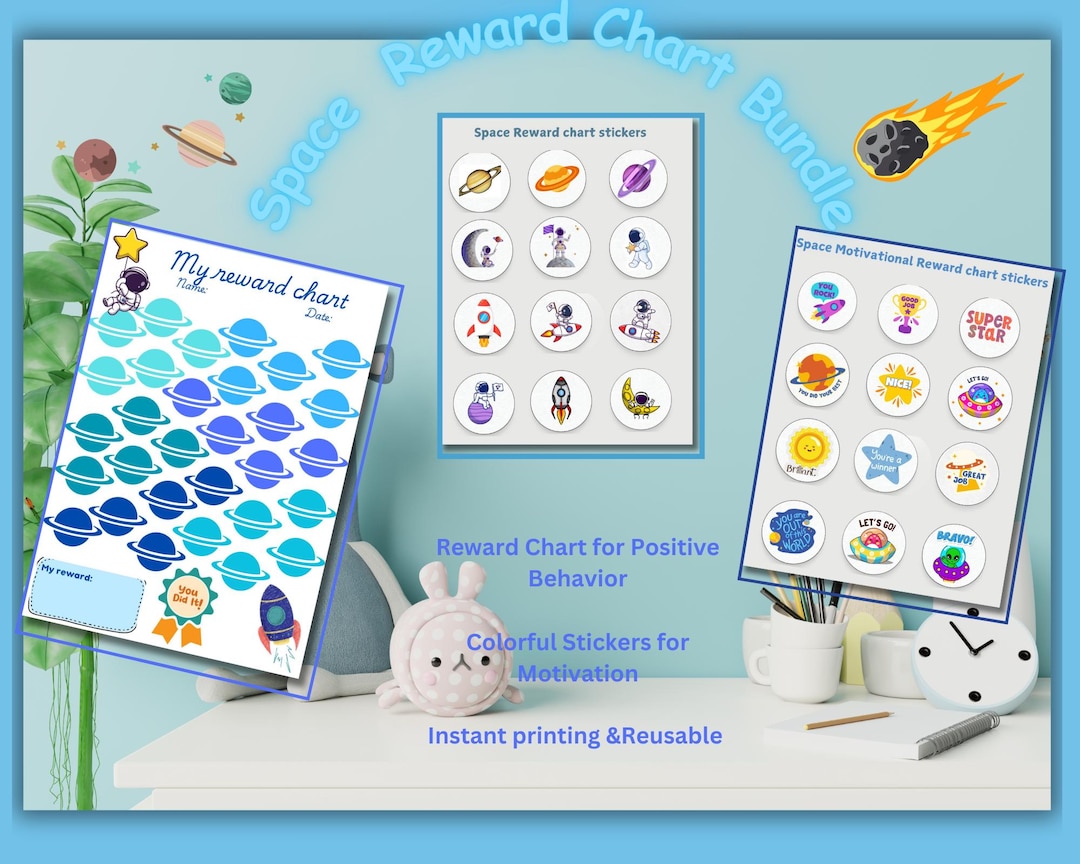 Printable Space Reward Chart for Kids – Galaxy Chore & Behavior Tracker ...
