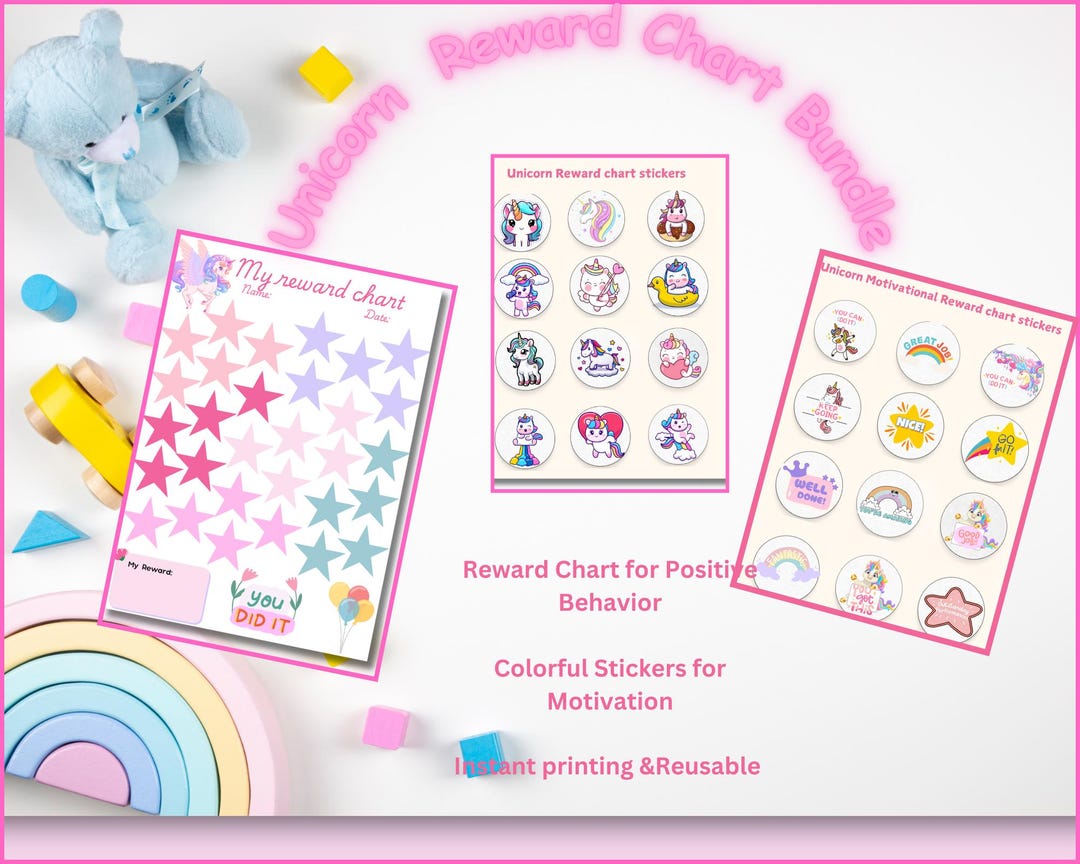 Unicorn Reward Chart for Kids | Printable Motivation Chart for Fun and ...